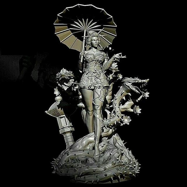 UNPAINTED 1/24 SEXY Girl Tree Demon GEISHA Resin Figure Model Kit ...