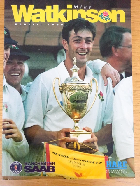 MIKE WATKINSON BENEFIT Programme 1996 Cricket Lancashire England £10.00 ...