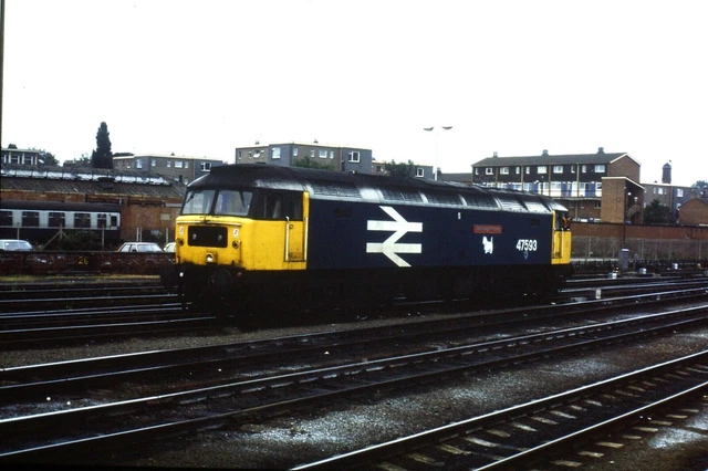35MM ORIGINAL COLOUR Rail Slide BR Class 47 47593 at York 07.86 £2.99 ...