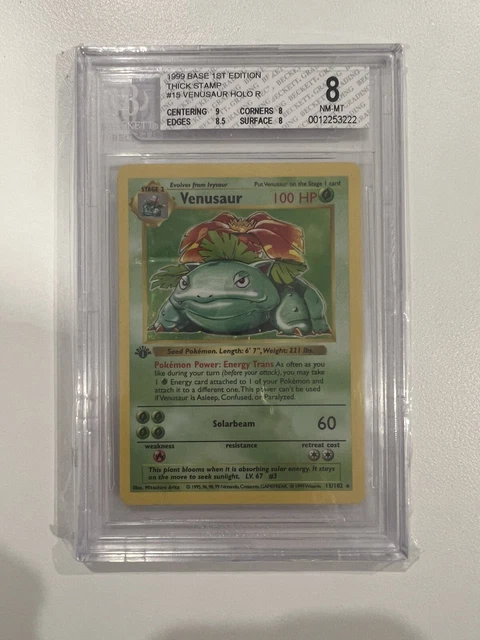 BGS 8 VENUSAUR 15/102 1st edition base English Pokemon $3,000.00 ...