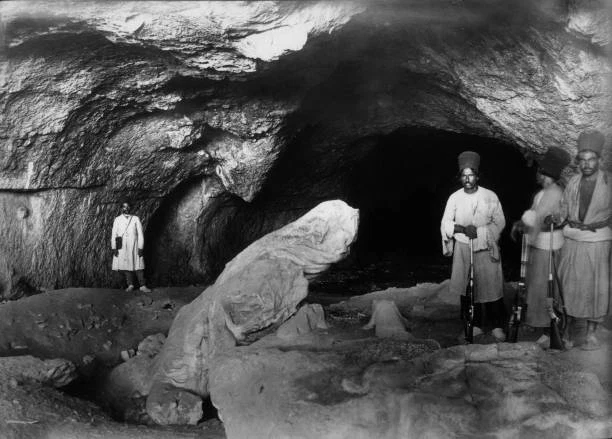 PERSIAN SOLDIERS IN the salt caves at Shakpur circa 1910 Iran Old Photo ...