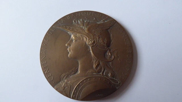 MÉDAILLE CENTENAIRE BANQUE de France 1800 - 1900 O. ROTY DECERNEE SANS ...