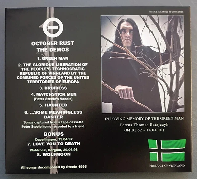 TYPE O NEGATIVE - October Rust The Demos Trifold Digi Cd Limited 300 ...