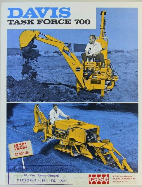 PROSPECTUS BROCHURE DAVIS task force 700 CASE moteur Deutz tracteur ...