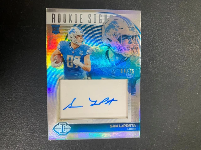 PANNEAUX AUTOGRAPHE SAM LaPorta 2023 Illusions recrue #4/75 Detroit ...