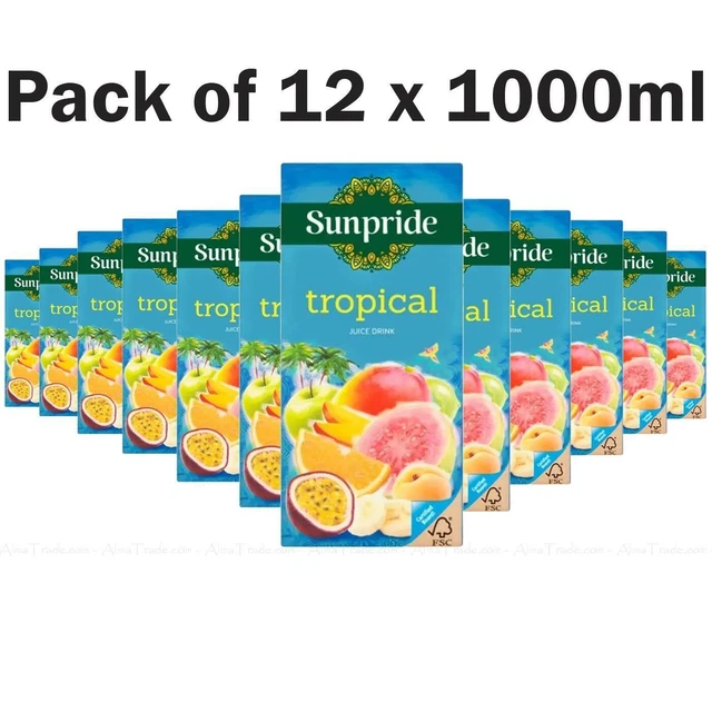 SUNPRIDE TROPICAL JUICE Drink Party Tropics Fruit Carton Box Pack 12 x ...