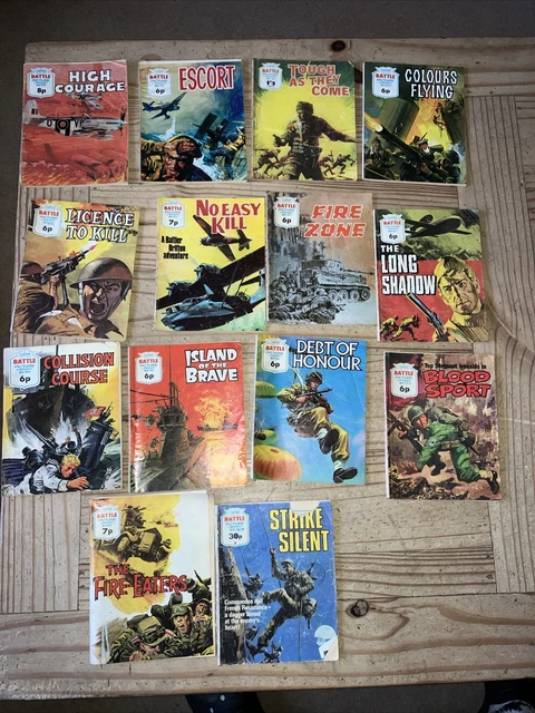 14 X BATTLE Picture Library Comics War Fleetway Paperbacks Vintage used ...