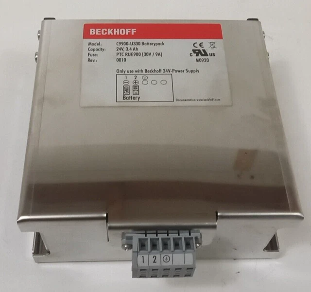 BECKHOFF C9900-U330 BATTERYPACK 24V 3,4Ah Akkupack PTC RUE900 30V/9A C9900U330 EUR 439,00 ...