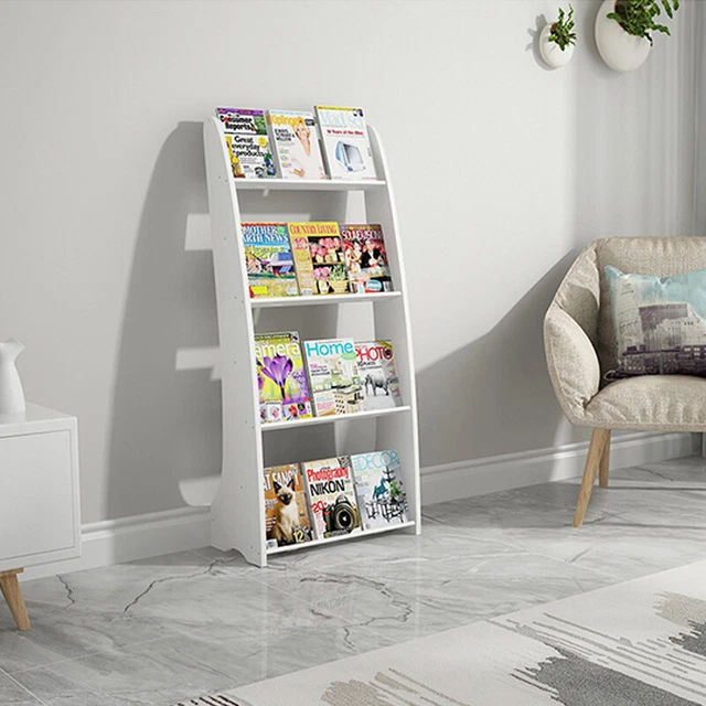 LARGE FLOOR-STANDING BOOK Rack Display Rack 4-Tier Magazine Rack ...