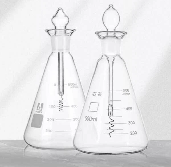 HIGH TEMP RESISTANT 250-1000ml Quartz Erlenmeyer Flask Platinum ...