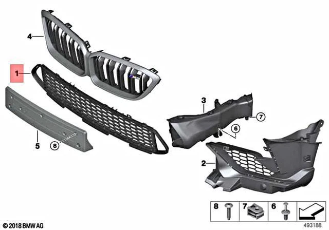 GENUINE BMW F87 M2 Competition Coupe Grille Bumper Middle Front ...