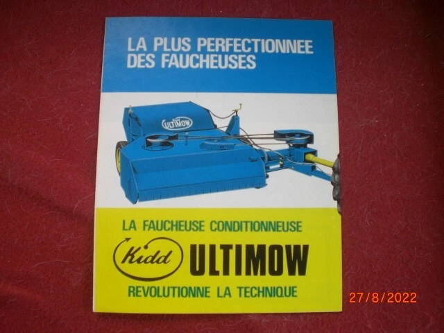 RARE Brochure Publicitaire Faucheuse Conditionneuse Kidd Ultimow EUR 7 ...