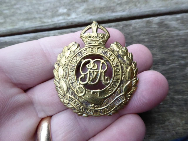 WW1 AIF AUSTRALIAN Engineers Brass Hat Cap Badge $29.95 - PicClick AU