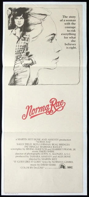 NORMA RAE ORIGINAL Daybill Movie poster Sally Field Beau Bridges Ron ...