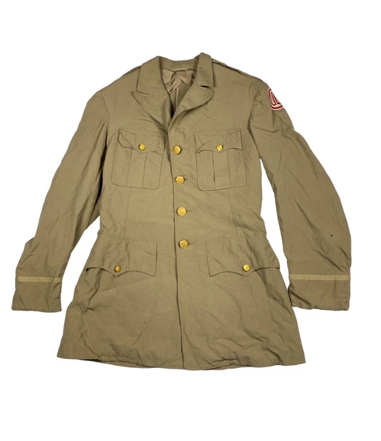 VINTAGE WW2 LIEUTENANT Blazer Jacker“Dixie Division” 1940s Patch Khaki ...