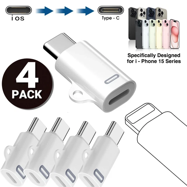 TYPE C MALE to 8 Pin Female Adapter Converter For iPhone 16 15 Android ...