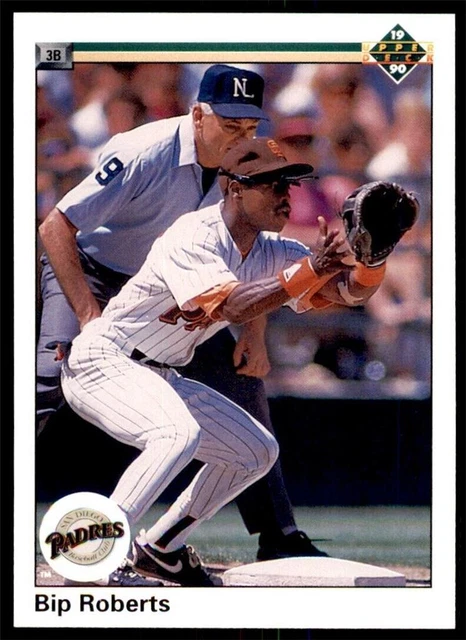 1990 BIP ROBERTS San Diego Padres carte de baseball pont supérieur ...