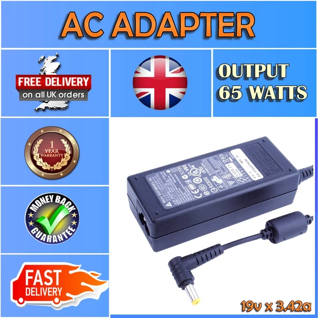 REPLACEMENT DELTA FOR Packard Bell EASYNOTE TS11 Laptop 19V 3.42A 65W ...