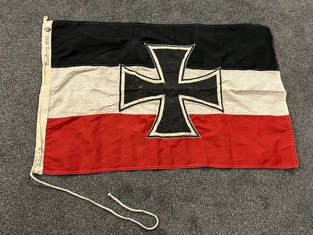 ORIGINAL 1916 DATED Ww1 German Navy Naval Marked Hamburg Cotton Flag £ ...