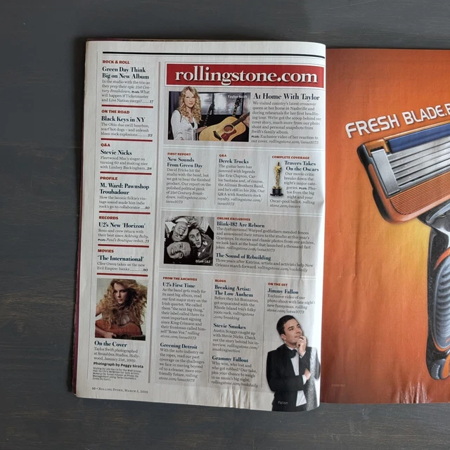 TAYLOR SWIFT ROLLING Stone Magazine March 5, 2009 Some Water Damage £18 ...
