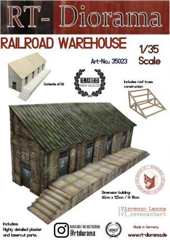 1/35 RAILROAD WAREHOUSE (Modular Système) [Standard] RT-DIORAMA 35023s ...