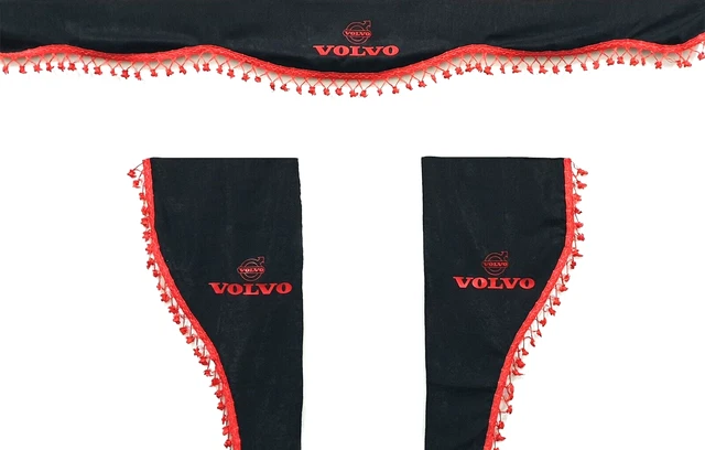 VOLVO TRUCK CURTAINS FH FH3 FH4 FM FH12 FH13 FH16 VNL 3 pcs Black w ...