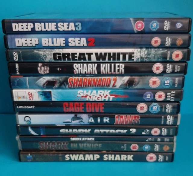 SHARK MOVIES - Joblot Of DVD's - Great White, Sharknado, Deep Blue Sea ...