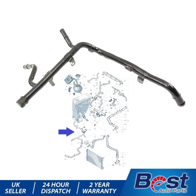 WATER COOLANT PIPE For Vw Golf Passat Mk5 Audi A3 1.9 Tdi 038121065Cl £ ...
