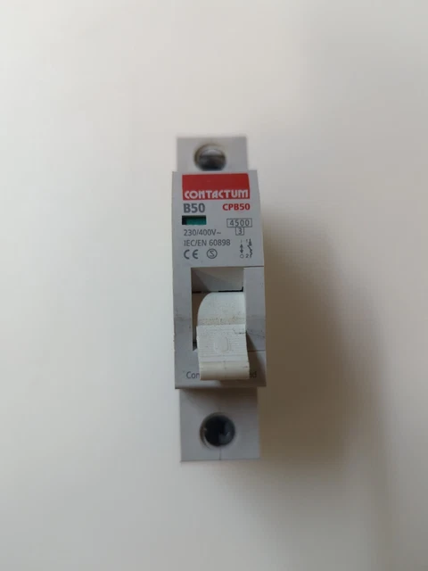 CONTACTUM MCB 50 Amp Type B 50A Single Pole B50 CP Range Breaker CPB50 ...
