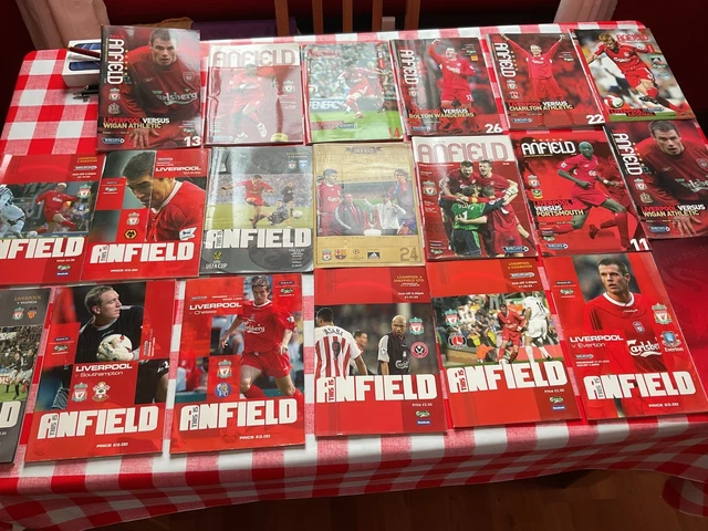 LIVERPOOL FOOTBALL CLUB Match day Programmes 2002 - 2007 Set Of 20 £9. ...