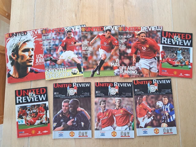 MANCHESTER UNITED 9 Home Programme Bundle From The Period 2000 To 2003 ...