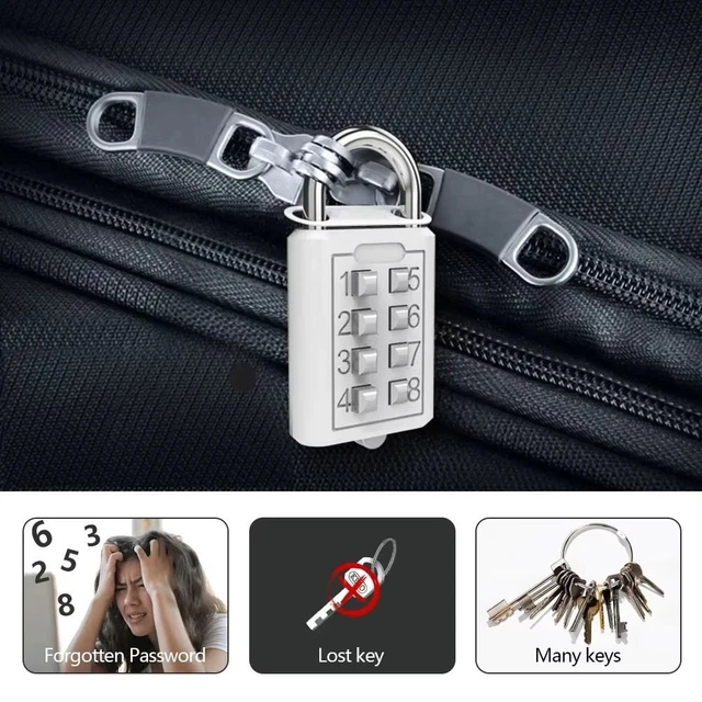 METAL PASSWORD PAD Lock 8 Digit Customs Password Lock For Travel $13.56 ...
