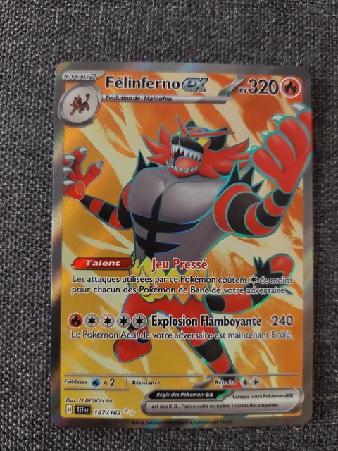 CARTE POKÉMON FÉLINFERNO EX Secrète 187/162 FA EV5 TEF Forces ...