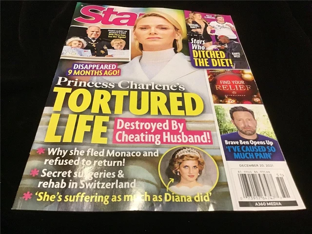 STAR MAGAZINE DECEMBER 20, 2021 Princess Charlene, Ben Affleck £7.53 ...