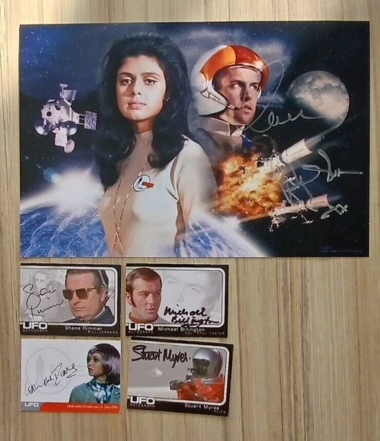 UFO GERRY ANDERSON 5 Autographs, 4 Trading Cards, And 1 -10"X 8" Photo ...