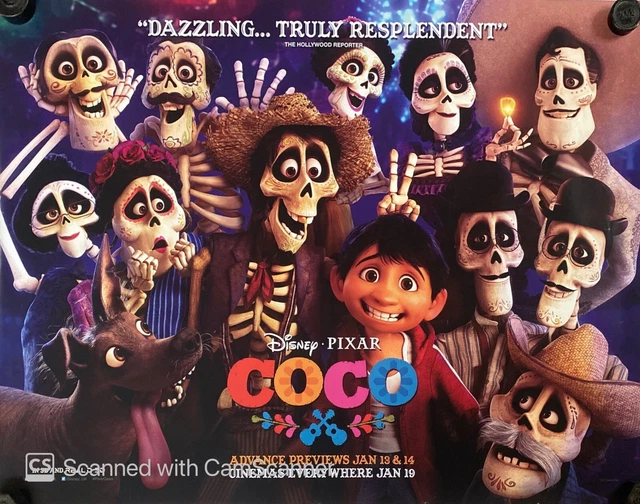 DISNEY PIXAR COCO Quad Movie Poster (30x40") Original and Genuine! £20. ...