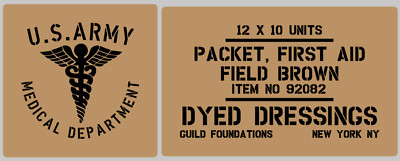 MEDICAL STENCIL SET (med 7) stencil set for re-enactors ww2 army prop £ ...