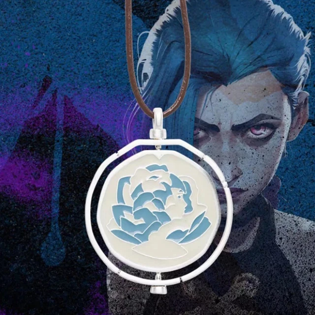 LEAGUE OF LEGENDS Arcane Jinx Blue Rose Necklace Game Accessories ...