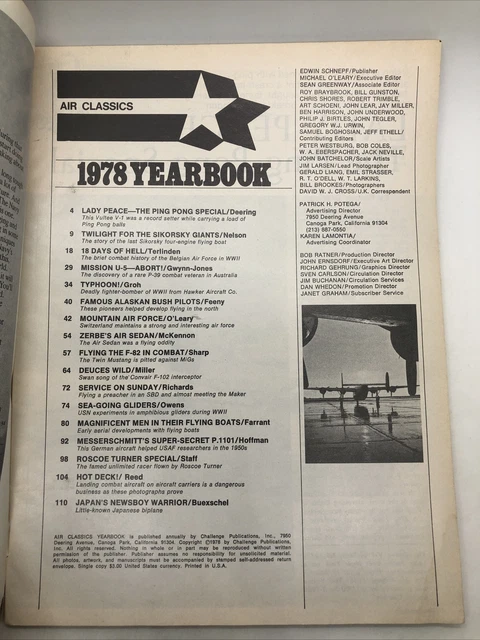 AIR CLASSICS 1978 Yearbook Magazine £12.92 - PicClick UK