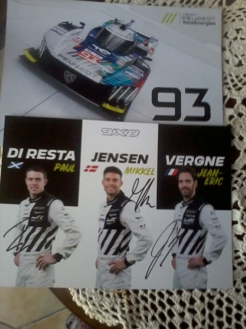 Carte Dedicacee 24h Du Mans 2023 Peugeot N93 Di Resta Jensen Vergne