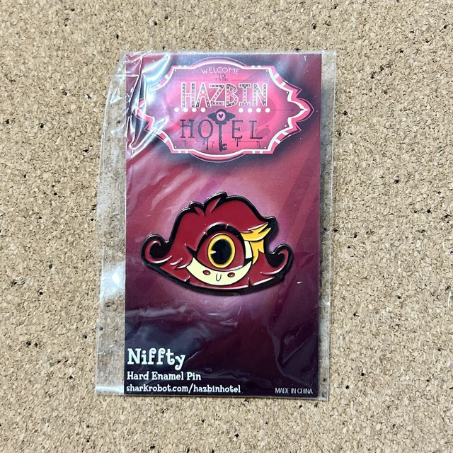 RARE HAZBIN HOTEL Niffty Enamel Pin 2019 Sharkrobot Vivziepop Helluva ...