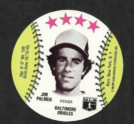 1976 ISALYS SWEET William MSA disque Jim Palmer Orioles comme neuf ...