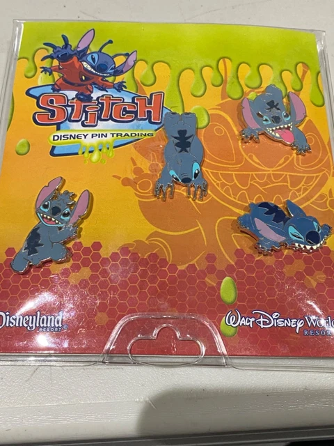 DISNEY STITCH 4 Pin Set On Original Card Booster Collection £29.99 ...