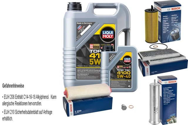 BOSCH INSPECTION SET 6L Liqui Top Moly Tec 4100 5W-40 pour BMW série 5_ Touring EUR 163,68 ...