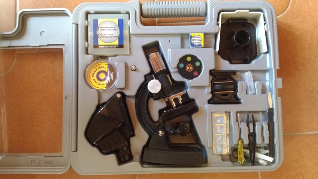 DELUXE MICROSCOPE SUITCASE Complete Set Science Microscope Science ...