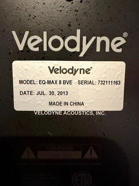 2 X VELODYNE EQ-Max 8 BVE Active Subwoofers – Faulty Amplifiers £259.66 ...