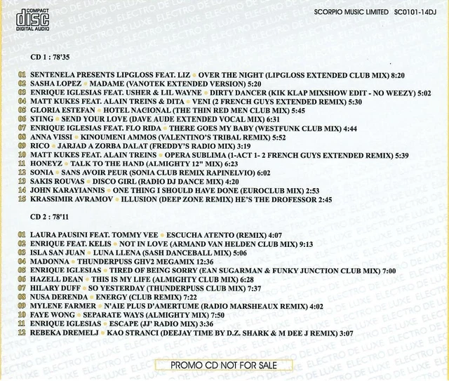 CD PROMO REMIX Latin / M. Farmer / Sting /Gloria Estefan / Anna Vissi ...