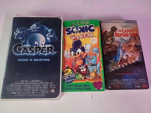 VHS LOT CASPER Sonic the Hedgehog Land Before Time £15.70 - PicClick UK