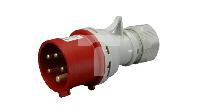 PORTABLE PLUG WITH phase change 5P 16A 400V red IP44 IVNO 1653 /T2AU ...