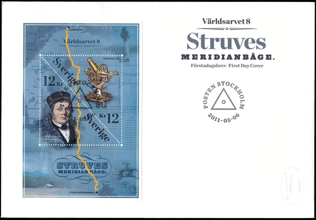 SCHWEDEN SWEDEN SPD FDC HB56 2011 Bogen Geodésico Von Wilhelm Mit ...